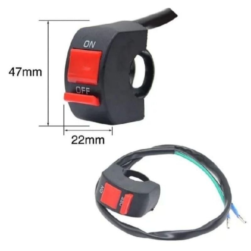 Jual Saklar Switch Tombol Stang Motor On Off LED Motor Lampu Universal ...