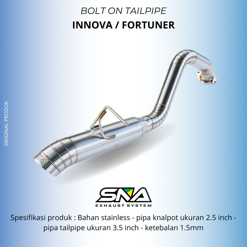 Jual KNALPOT SNA MUFFLER TAILPIPE BOLT ON INNOVA DAN FORTUNER | Shopee ...