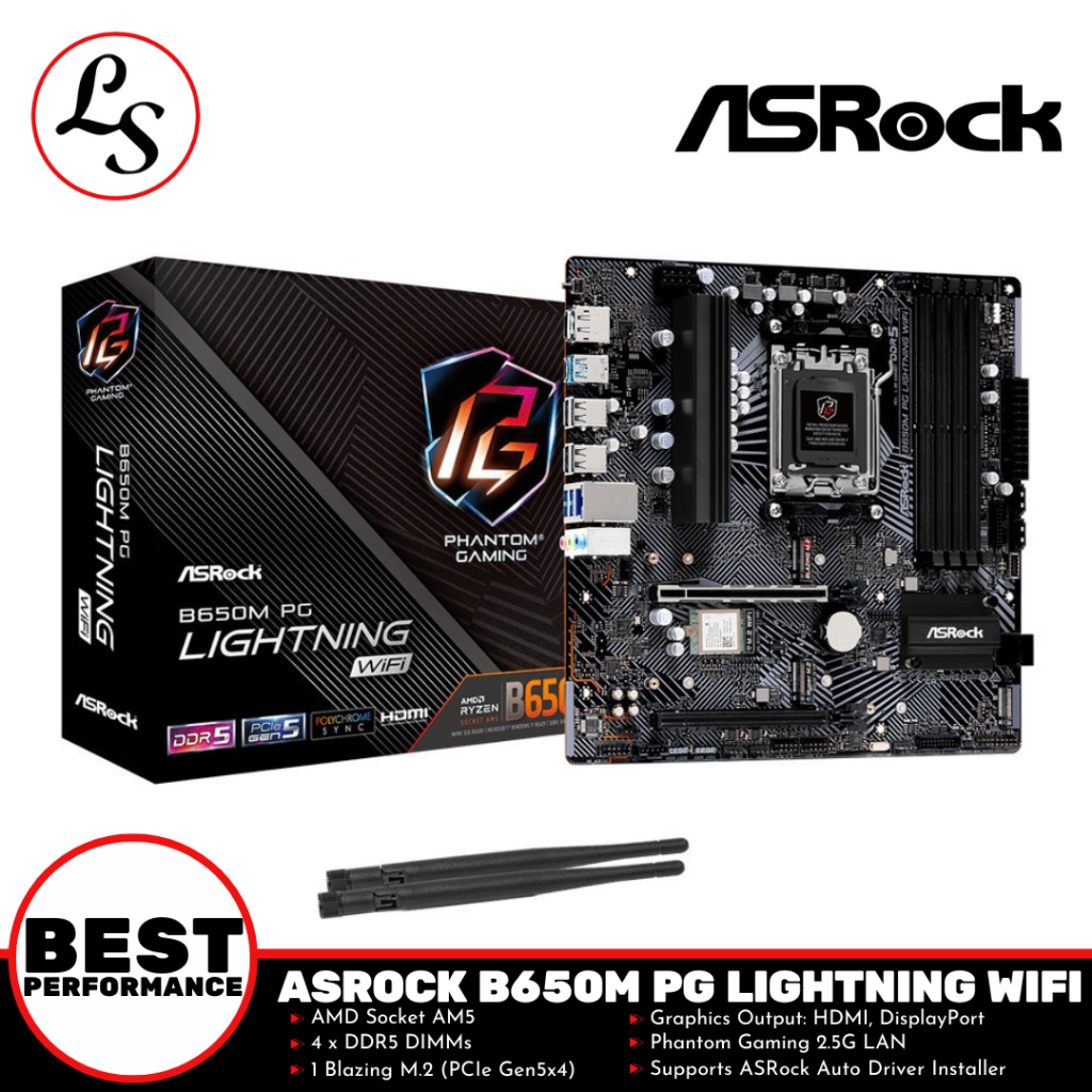Jual ASROCK MOTHERBOARD B650M PG Lightning Wifi ( Socket AM5 ) | Shopee ...