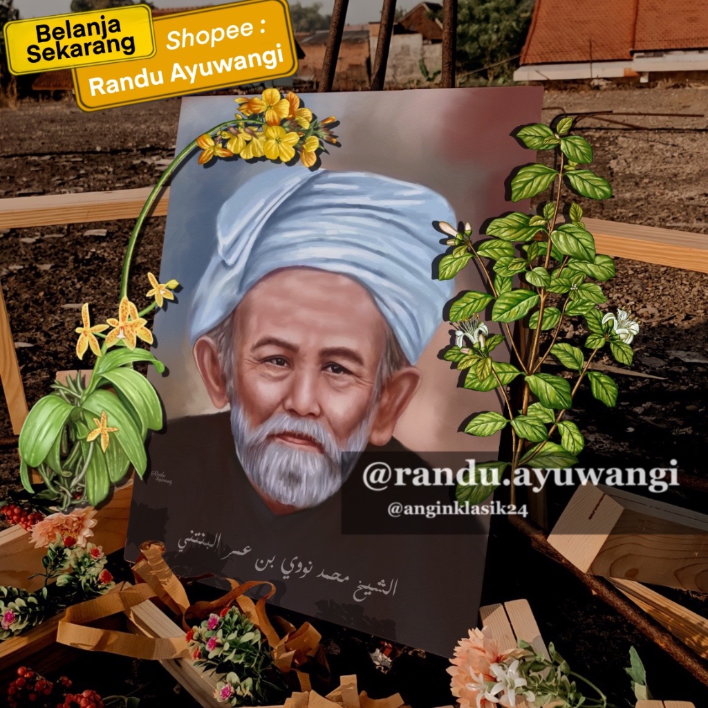 Jual Lukisan Syekh Nawawi Al-Bantani diatas Papan MDF (Ukuran 30x40 dan ...