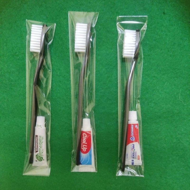 Jual sikat gigi hotel set odol (hitam) 100 pcs | Shopee Indonesia