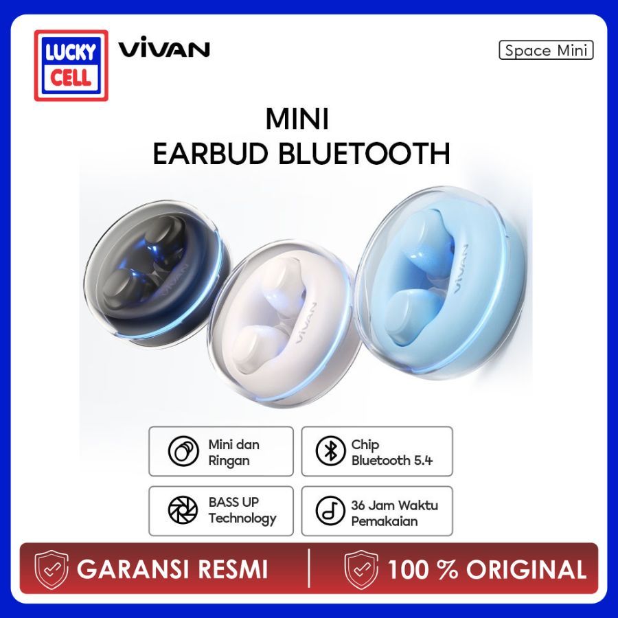 Jual VIVAN Space Mini TWS Bass Up Bluetooth 5.4 Low Latency 38MS Gaming ...