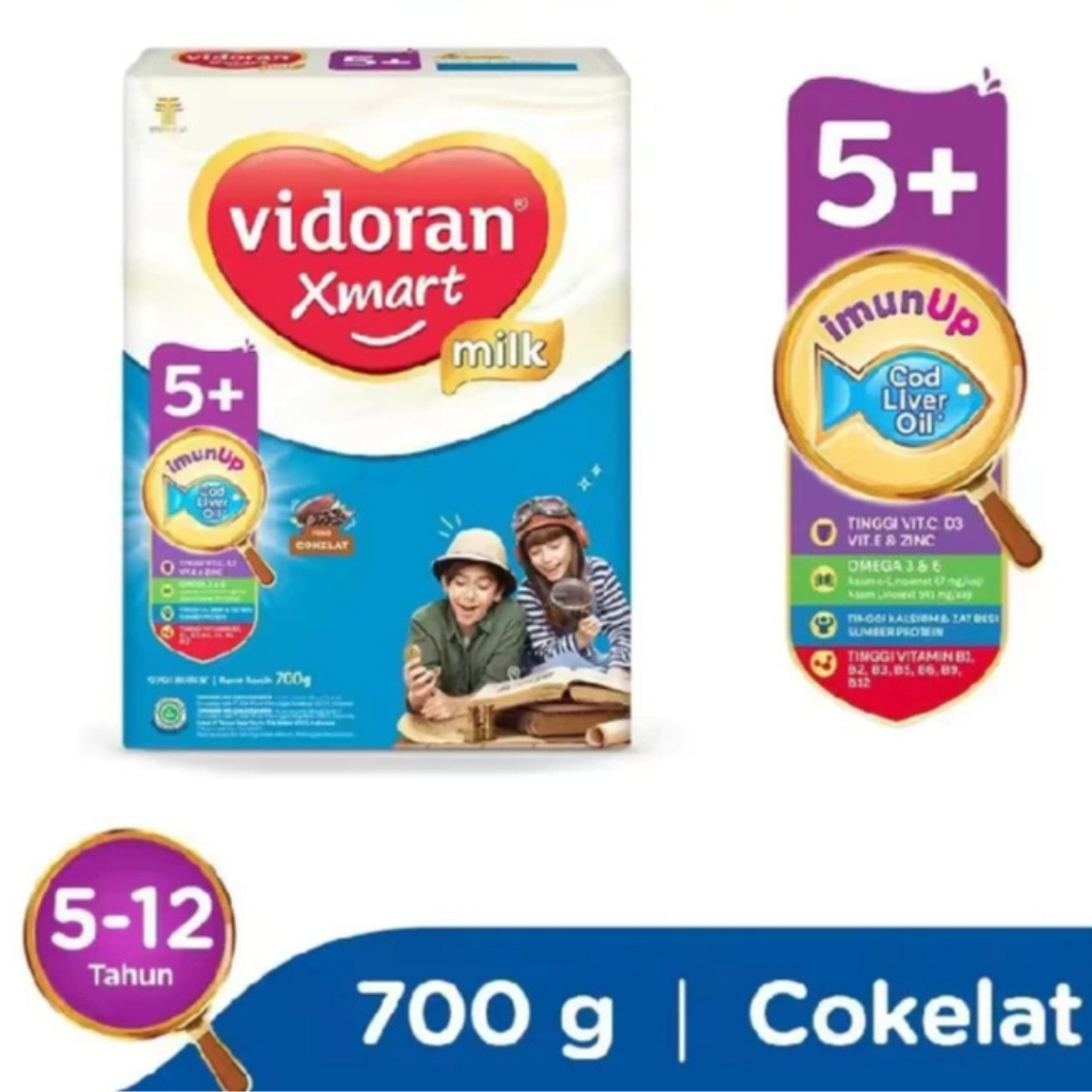 Jual Vidoran Xmart 5+ Rasa Coklat dan Madu Dengan Imun Up Cod Liver Oil ...