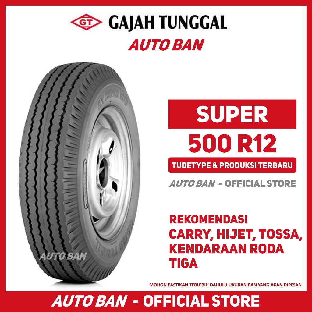 Jual Ban Gajah Tunggal GT Super 500 R12 Ban Tossa Viar Roda Tiga Carry ...