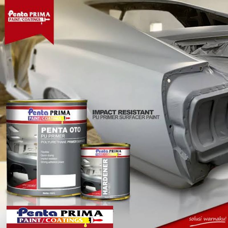 Jual Cat Dasar Poksi Epoxy PU Primer Surfacer Penta Oto + Hardener ...