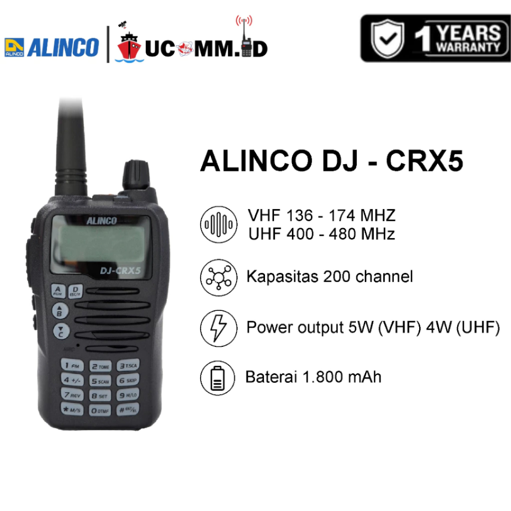 Jual Alinco DJ CRX 5 Dual Band VHF UHF 200 Channel Garansi Resmi | Shopee Indonesia