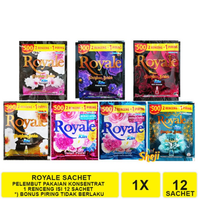 Jual Pewangi Pakaian Royale So Klin Softener Renceng 12 Sachet 13 ml ...
