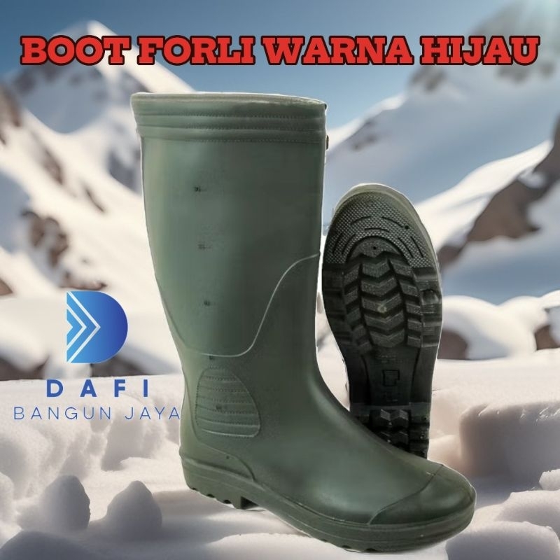 Jual Boot Tinggi FORLI Hijau Nyaman&Lentur / Sepatu Proyek/Perkebunan ...