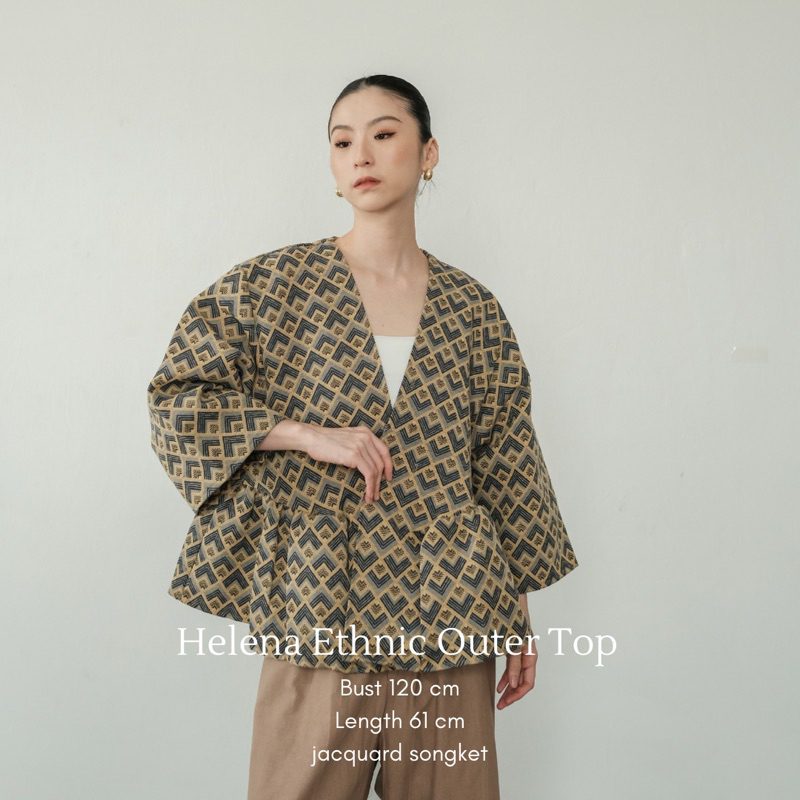 Jual Helena Ethnic Outer Top Atasan Luaran Wanita Lengan 7/8 Bahan ...