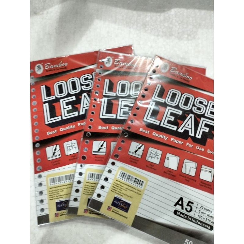 Jual LOOSE LEAF B5 100 Lembar merk BAMBO REFFILL KERTAS BINDER KERTAS BINDER ISI ULANG BINDER ...