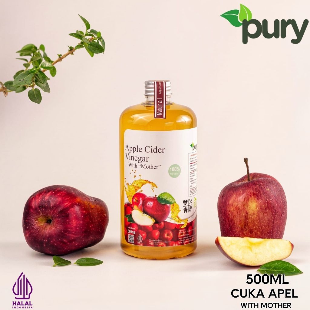 Jual PURY - Cuka Apel 500ml / Apple Cider Vinegar With Mother | Shopee ...