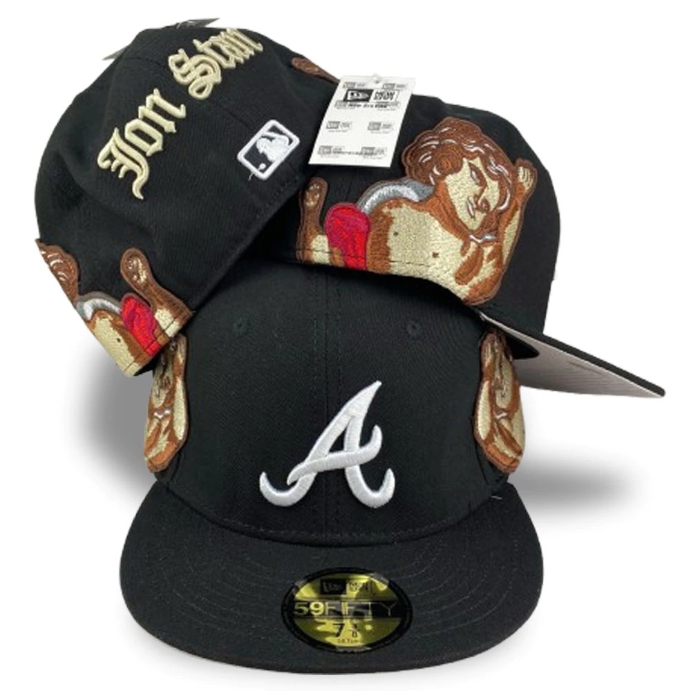 Jual Topi Snapback Fitted Atlanta Braves Jon Stan Black White Kids ...