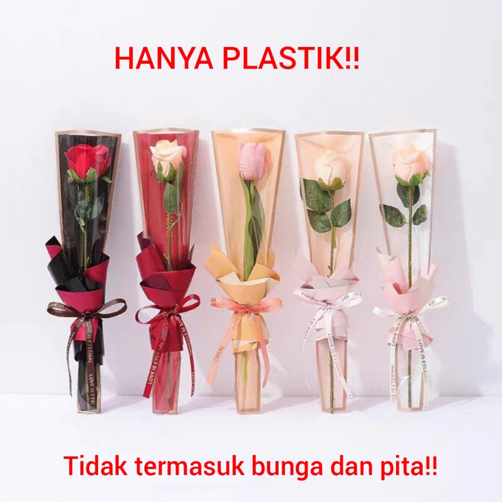 Jual PLASTIK SINGLE FLOWER SINGLE STALK ROSE BUNGKUS PLASTIK BUNGA ...