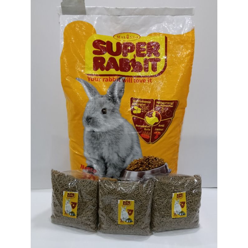 Jual SUPER RABBIT REPACK 1 KG / MAKANAN KELINCI / PELET KELINCI ...