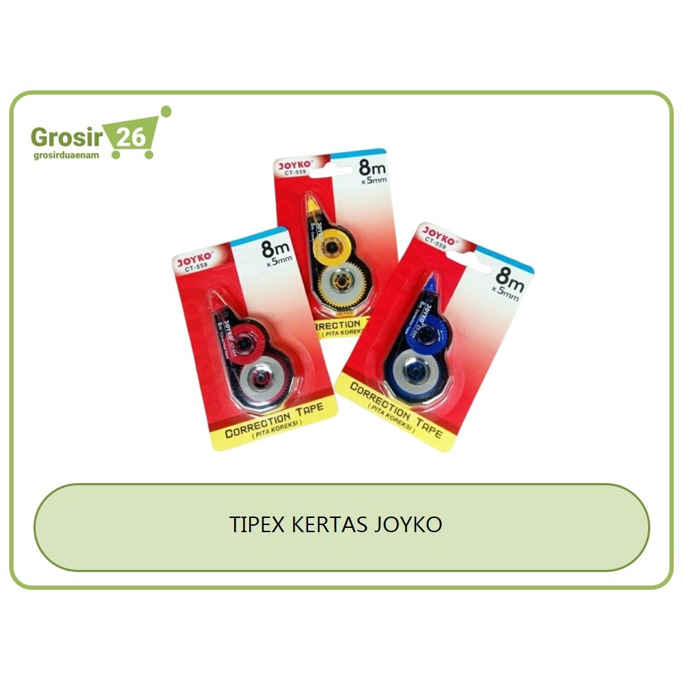Jual (1 pcs) tipex kertas / correction tape / tip-ex tarik joyko ct-559 (8 meter) | ct-522 (12 ...