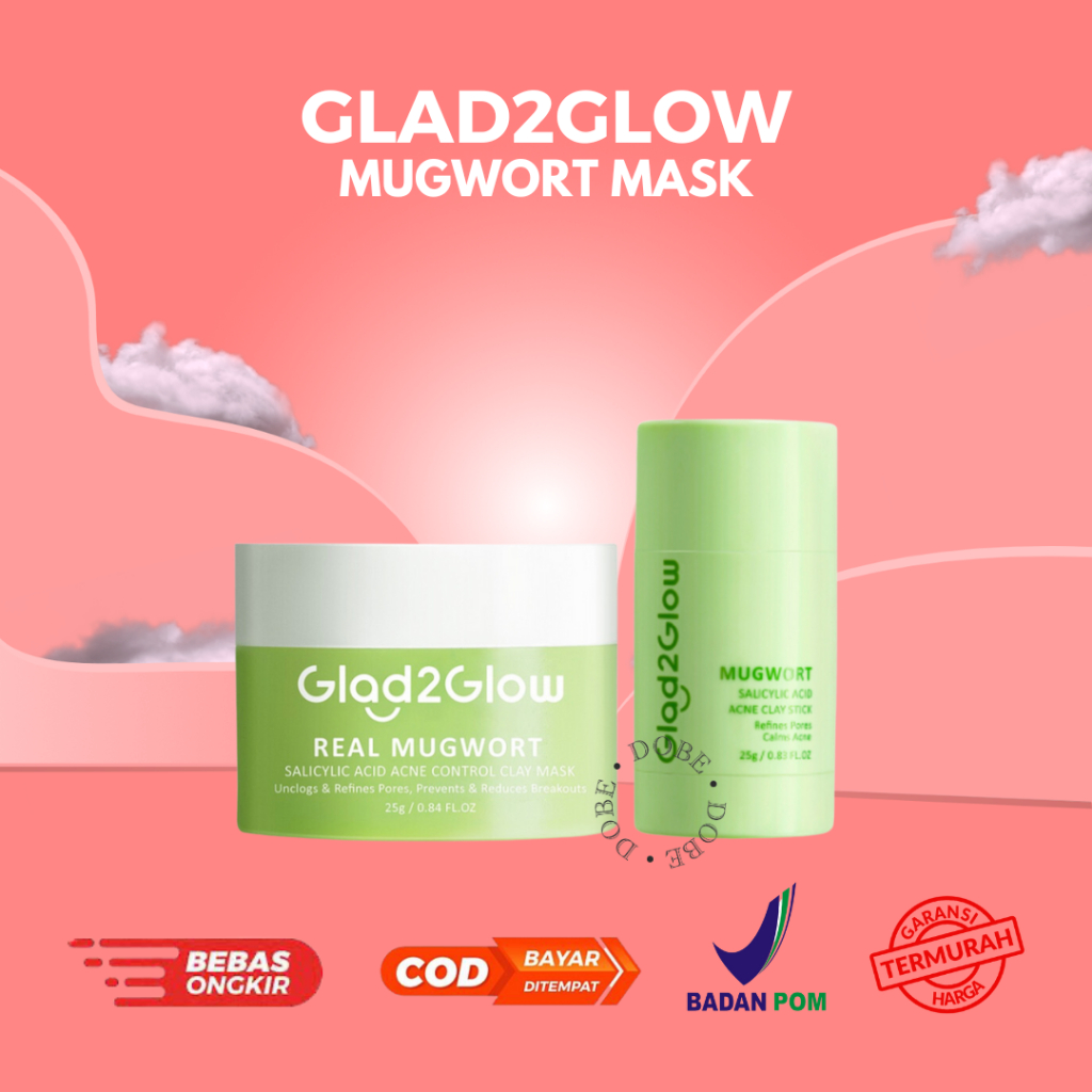 Jual GLAD2GLOW Real Mugwort Salicylic Acid Acne Control Clay Mask || Clay Stick | Shopee Indonesia