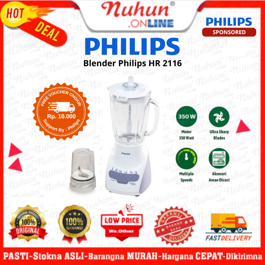 Jual [CIANJUR] Blender Philips HR 2116 ORIGINAL GARANSI RESMI | Shopee ...