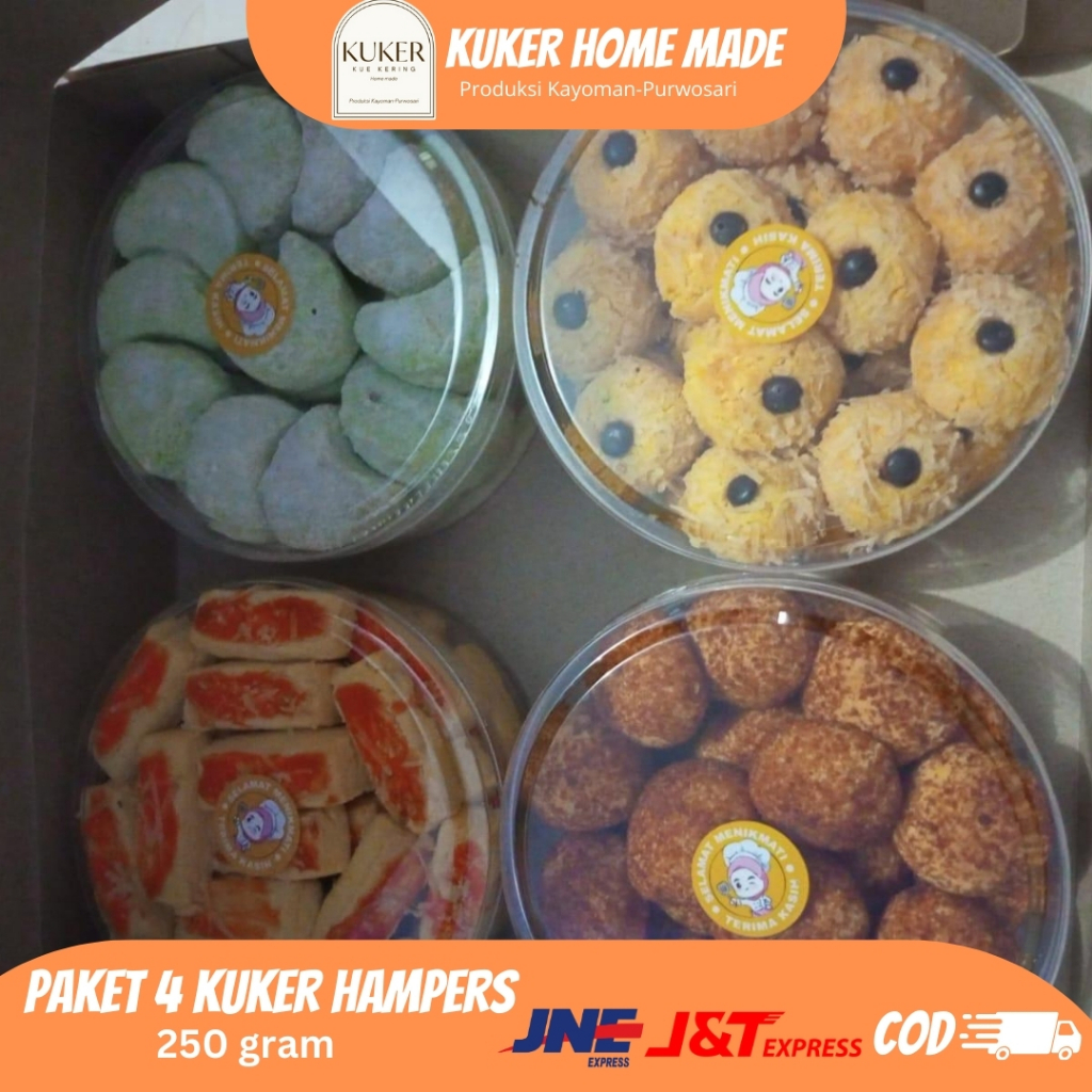 Jual Kuker Home Made Paket 4 Kue Hampers 250 gram lebaran 2025 | Shopee ...