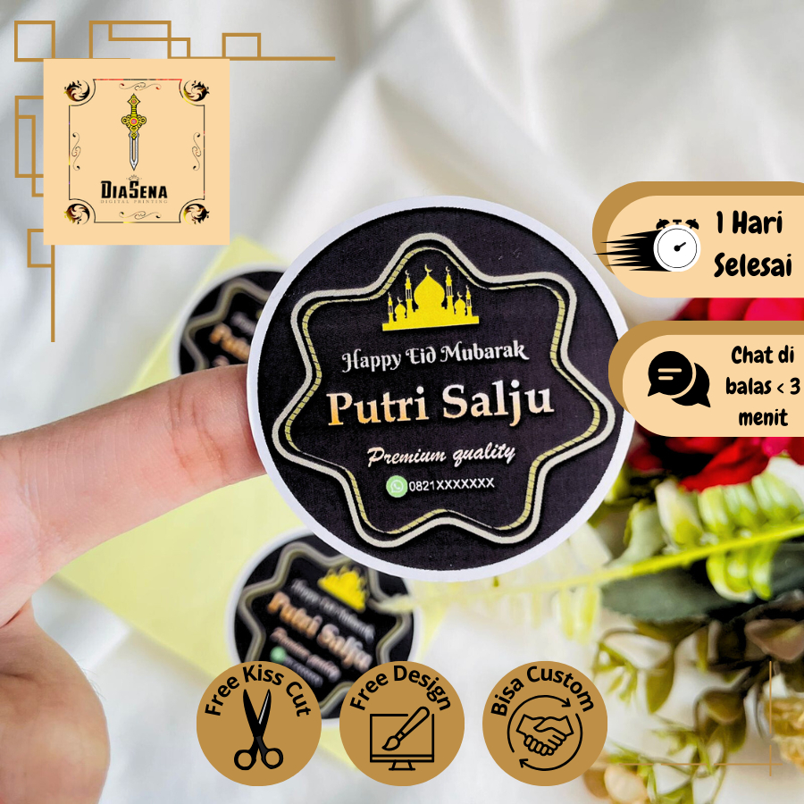 Jual 5-8 Diasena Sticker Label Toples Kue Edisi Cookies Lebaran Stiker ...