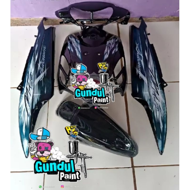 Jual Cover ful body halus yamaha mio smile hitam 2009 warna hitam plus ...