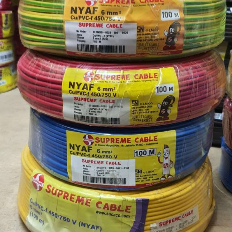 Jual KABEL SERABUT NYAF 6MM SUPREME / KABEL GROUNDING NYAF 1X6 MM | Shopee Indonesia