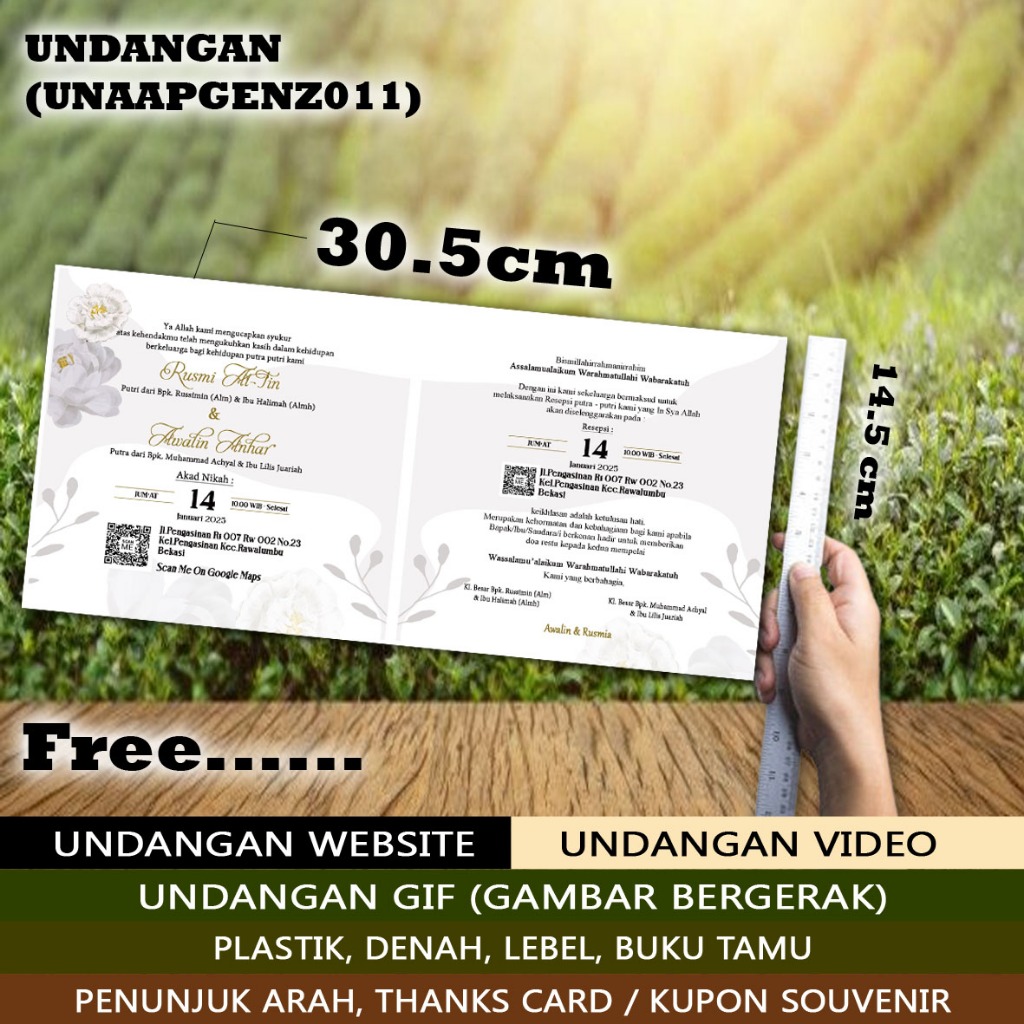 Jual Cod Undangan Pernikahan UNAAPGENZ011 Undangan Nikah Wedding Card ...