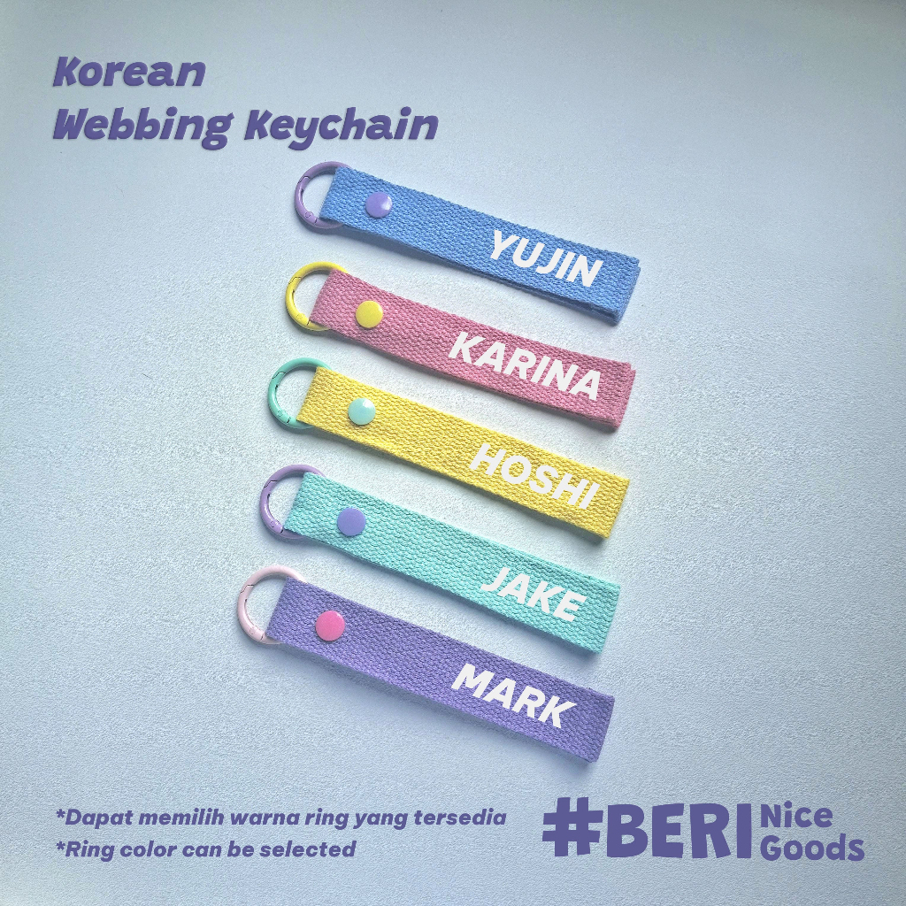Jual GANTUNGAN KUNCI MODEL KOREA CUSTOM NAMA KOREAN WEBBING KEYCHAIN ...