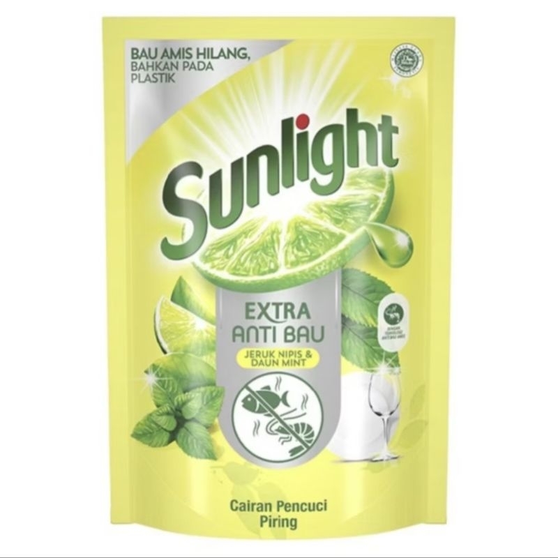 Jual SUNLIGHT Extra Anti Bau Jeruk Nipis&Daun Mint refil 755 Ml | Shopee Indonesia