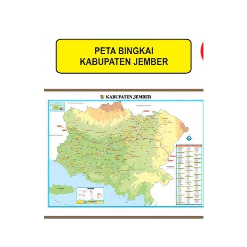 Jual Peta Bingkai Kabupaten Jember Sedang ukuran 125cm x 85cm | Shopee Indonesia