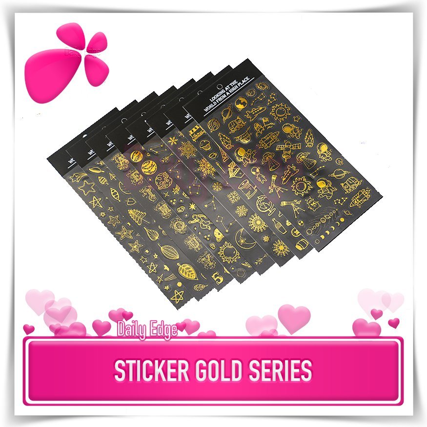 Jual Sticker PVC Gold Scrapbook Notebook Journaling Laptop Diary Harian ...