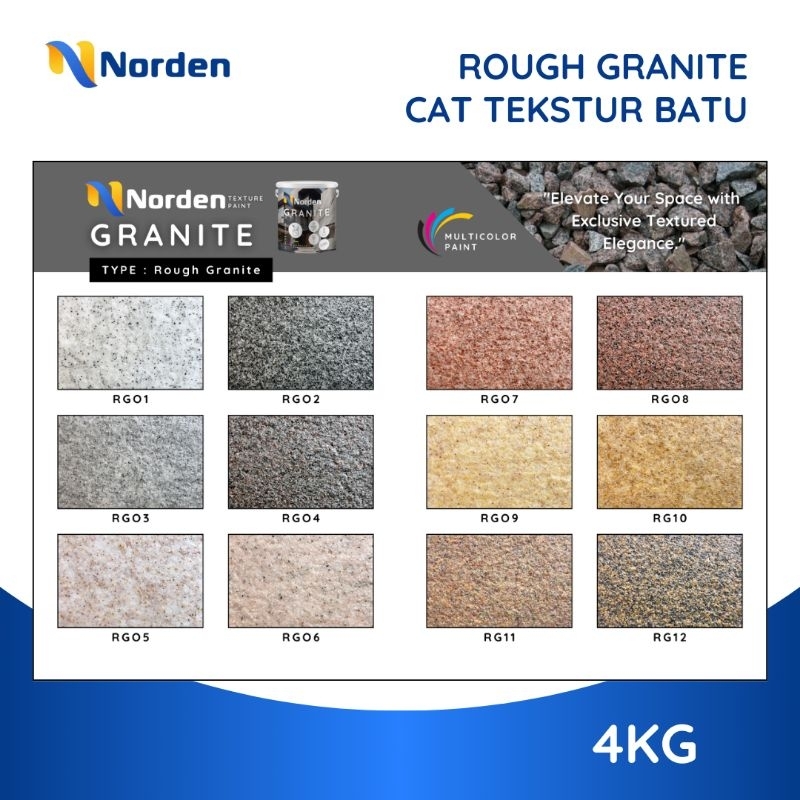 Jual ROUGH GRANITE Cat Tekstur Batu Multicolor 4Kg NORDEN Texture Wall ...