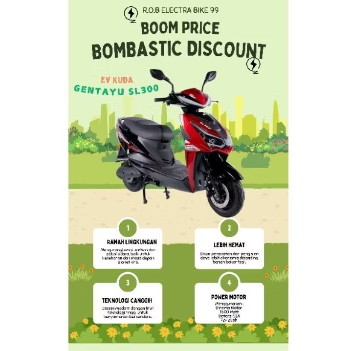 Jual Motor Listrik_EV Kuda Gentayu SL300 | Shopee Indonesia