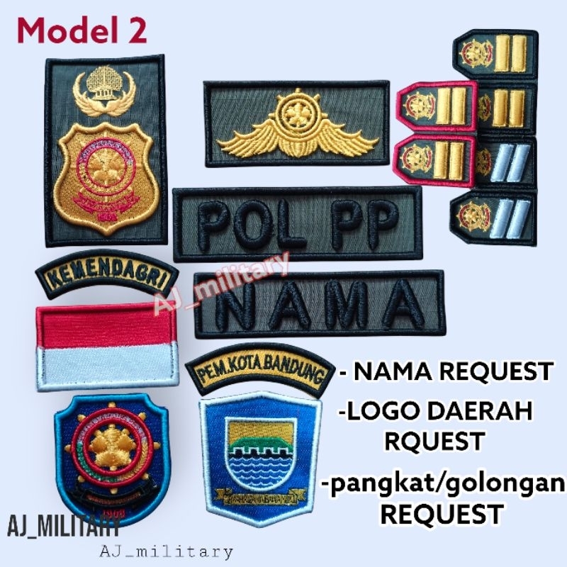 Jual ATRIBUT BORDIR SATPOL PP POL PP LENGKAP NAMA DAN LOGO DAERAH ...