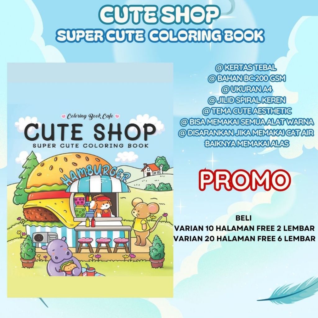 Jual CUTE SHOP Coloring Book Buku Mewarnai Anak Remaja Dewasa Aesthetic ...