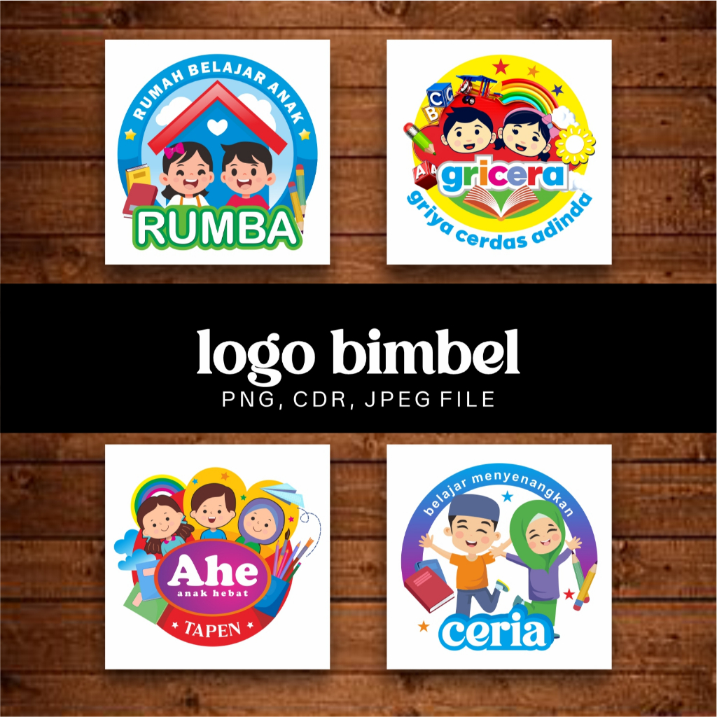 Jual jasa desain Logo bimbel, logo les, logo anak | Shopee Indonesia