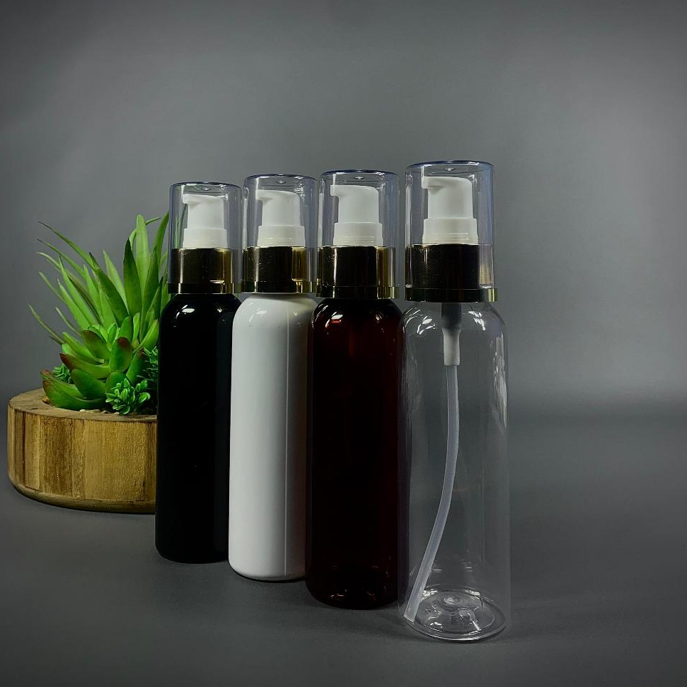 Jual Botol Pump Treatment 100 Ml / Botol Pet 100 Ml - Tutup Pump Treatment Gold Full-Cap ...