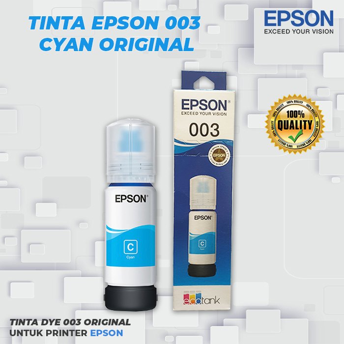 Jual TINTA EPSON 003 CYAN ORIGINAL 100% ORI | Shopee Indonesia