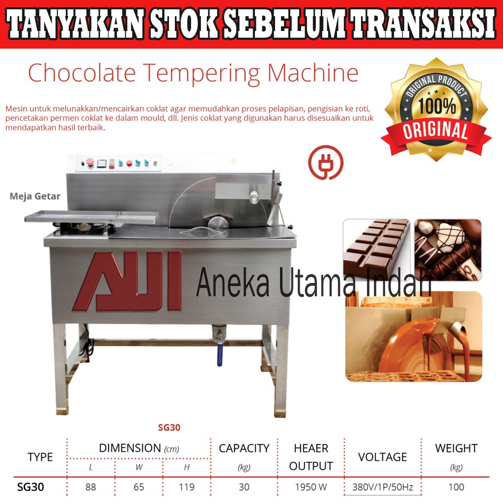 Jual Getra SG30 Chocolate Tempering Machine - Mesin Untuk Melunakkan ...