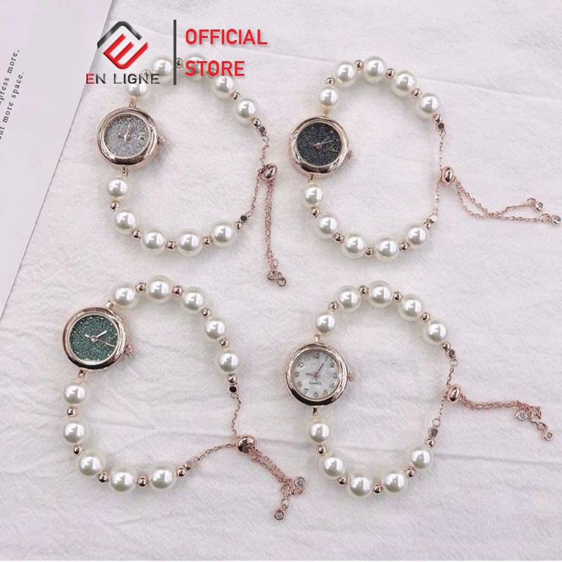 Jual En Ligne - Jam Tangan Mutiara Gelang Serut Bulat Kecil EL3179 ...