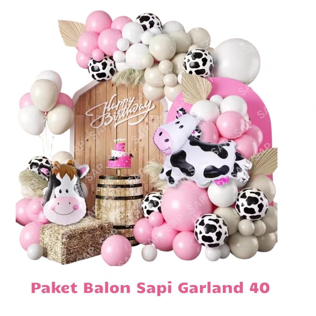 Jual Paket Balon SAPI GARLAND 40 / Dekorasi Ulang Tahun Sapi | Shopee ...