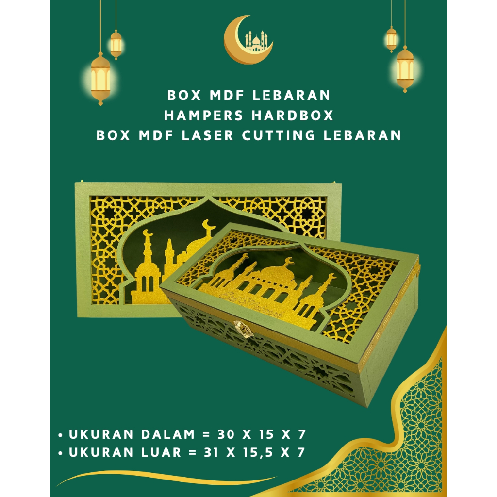 Jual Gift Box Hampers Hardbox Box Lebaran MDF Laser Cutting MDF Untuk 2 ...