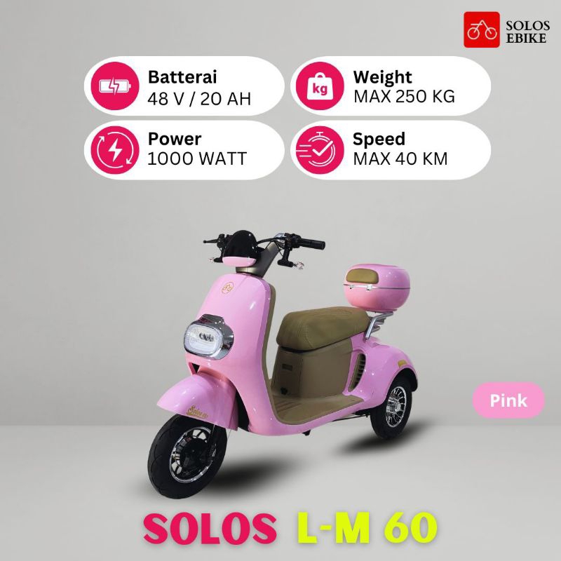 Jual SEPEDA LISTRIK SOLOS RODA TIGA LG66 / LM60 / LX33 / GARANSI RESMI ...