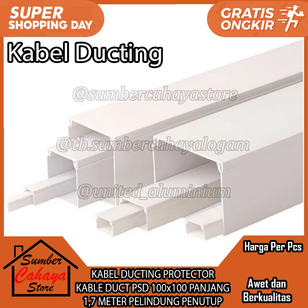 Jual Kabel Ducting Protector Pelindung Penutup Kable Duct Psd 100x100 Uk Panjang Ukuran 1,7m ...