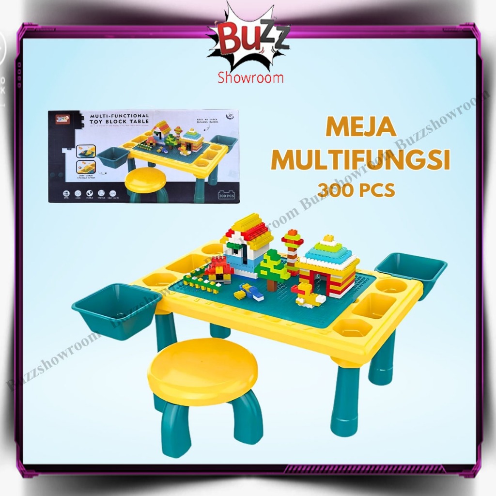 Jual Multifunctional Toy Block Table Meja Belajar Main Brick Anak ...