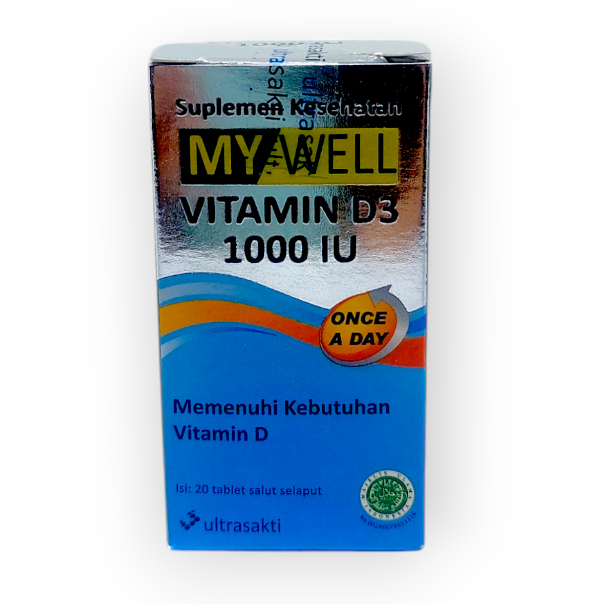 Jual My well vitamin d3 1000 iu isi 20 tablet | Shopee Indonesia