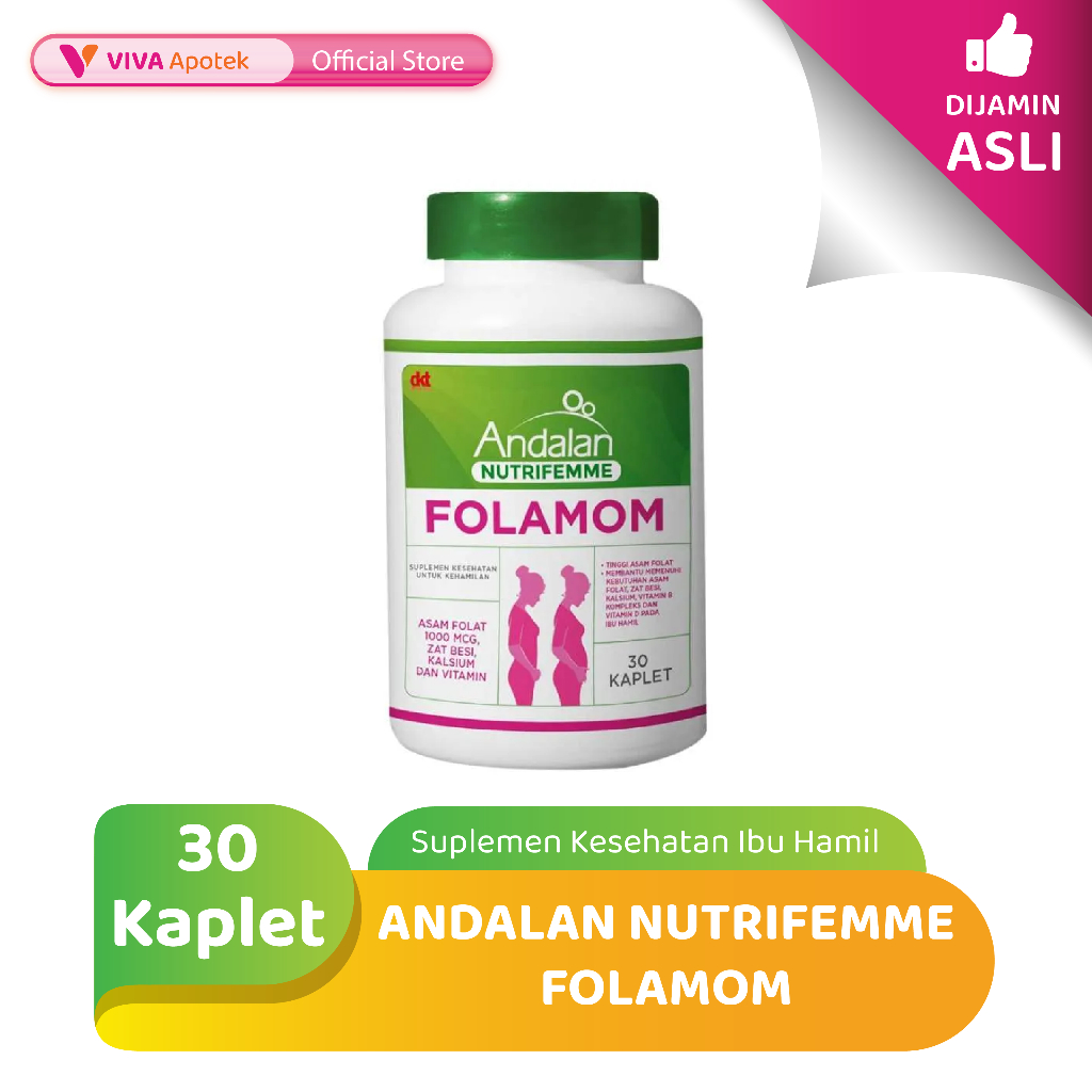 Jual Andalan Nutrifemme Folamom Suplemen Kesehatan Ibu Hamil (30 Kaplet ...