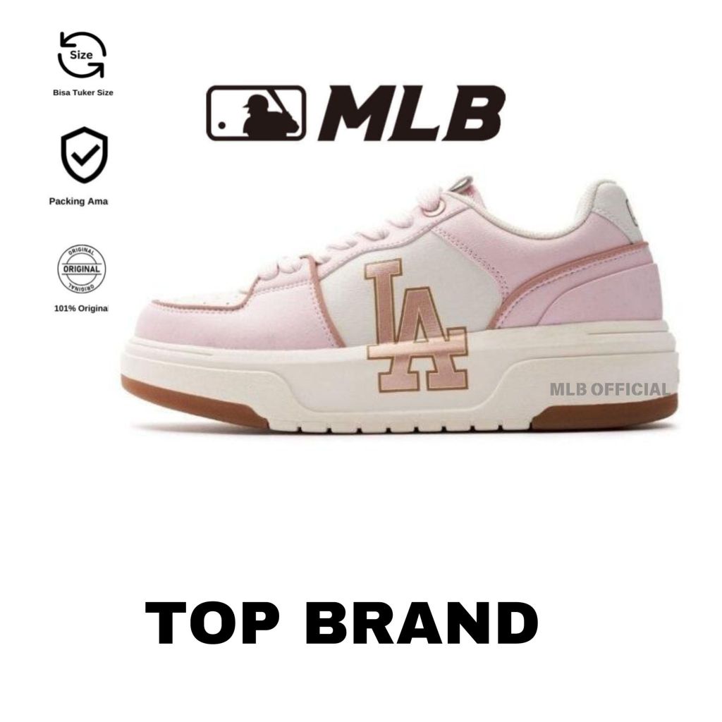 Jual NEW YORK Liner Basic LA Los Angeles Dodgers Pink Sneakers MLB ...