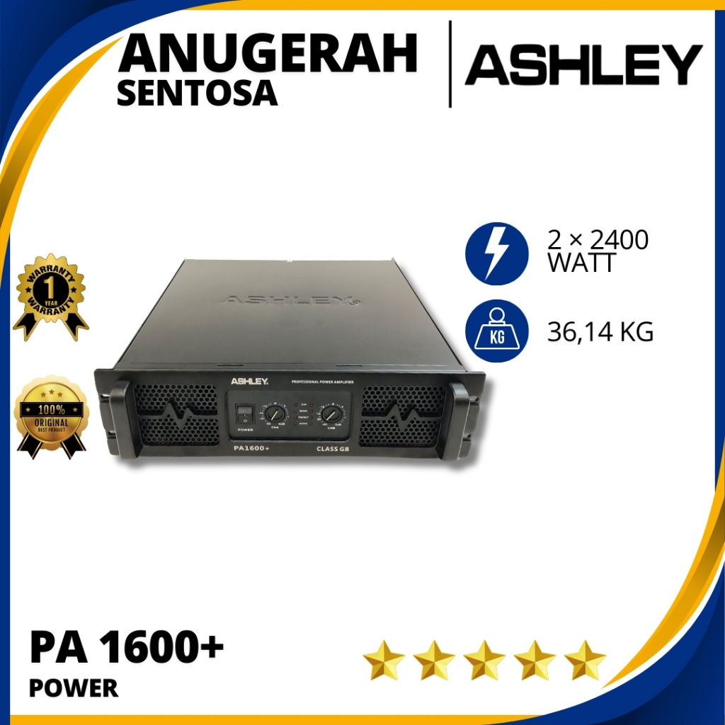 Jual Power Amplifier Ashley PA 1600+ (2 Channel) Original | Shopee ...