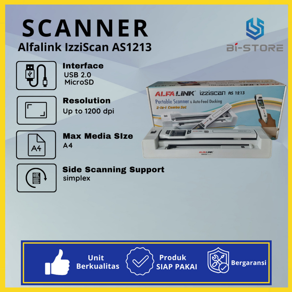 Jual Scanner Portable Alfalink IzziScan AS1213 Ada Dus nya Dan Docking ...
