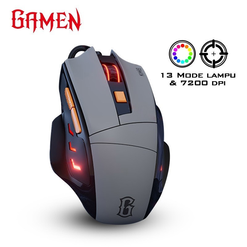 Jual GAMEN GM300 Mouse Gaming Wired 7200 Dpi Macro Button | Shopee ...